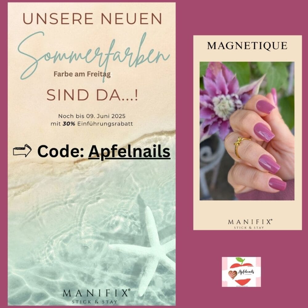 Entdecke die Manifix Sommerfarbe Magnetique als UV Nagelfolie – Einfach ...